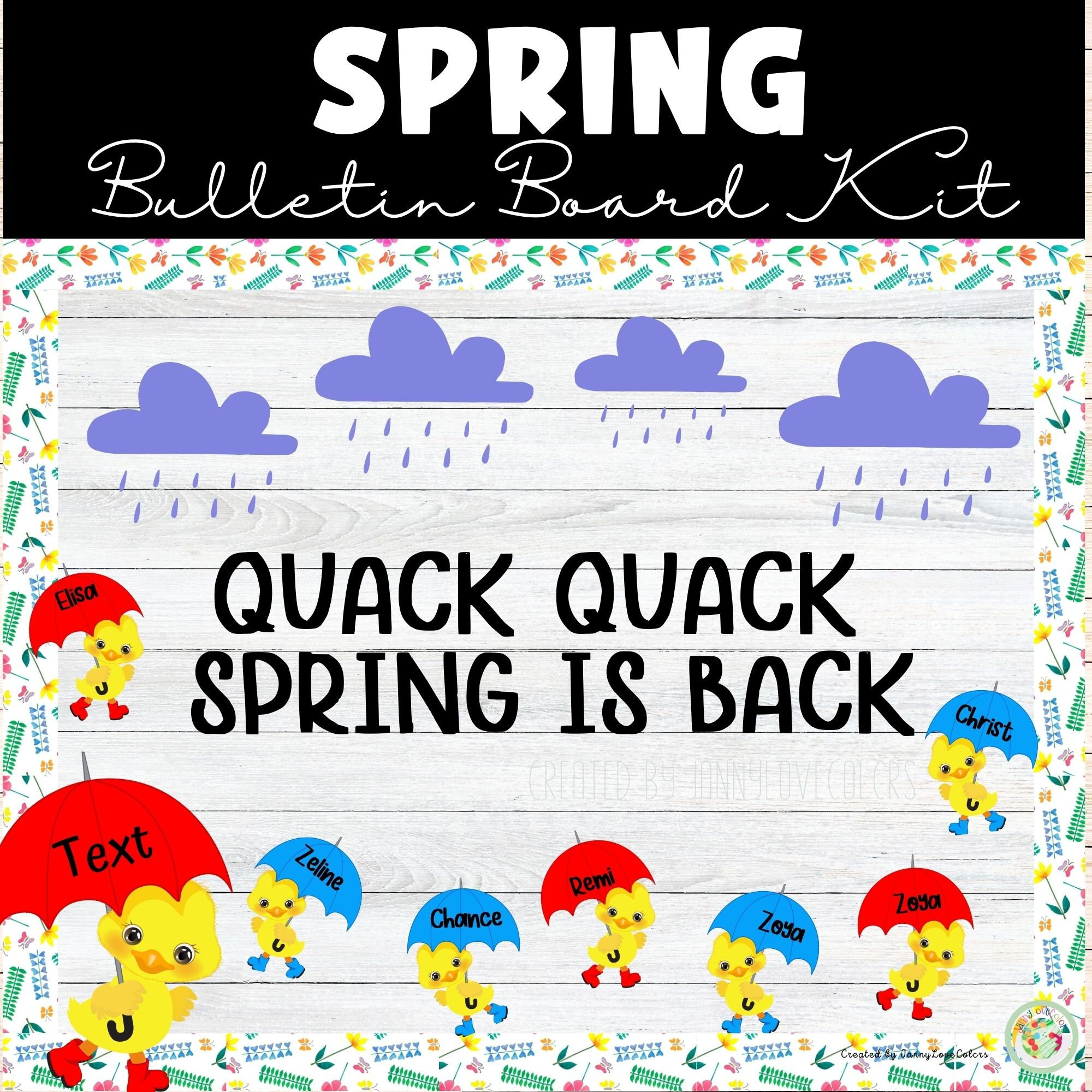Ducks Spring Bulletin Board Kit or Door Decor, Classroom Decor, Digital ...