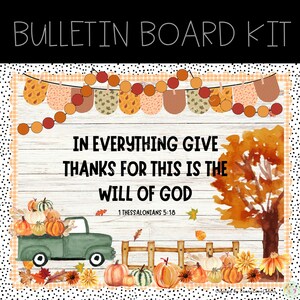 Fall Christian Bulletin Board Kit: Thanksgiving Decor (digital Download ...