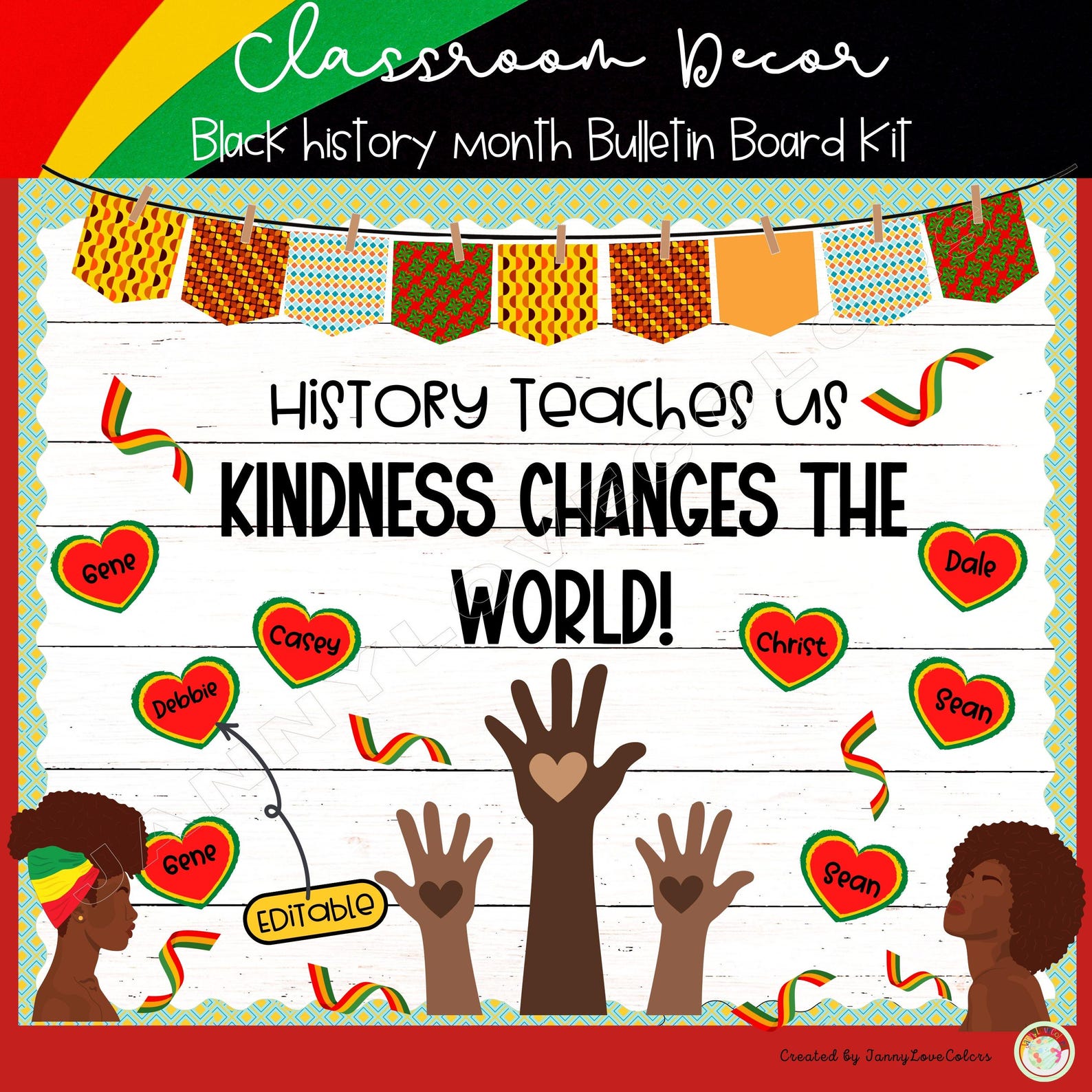 Black History Month Bulletin Board With Inspirational Quotes Editable ...