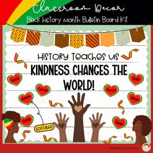 Black History Month Bulletin Board With Inspirational Quotes Editable ...