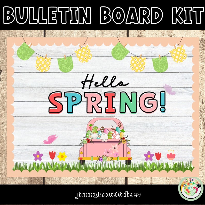 Spring Flower Truck March Bulletin Board-door Decor - Etsy