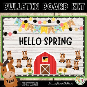 Farm Animals Spring Bulletin Board Back to School Door Decor - Etsy