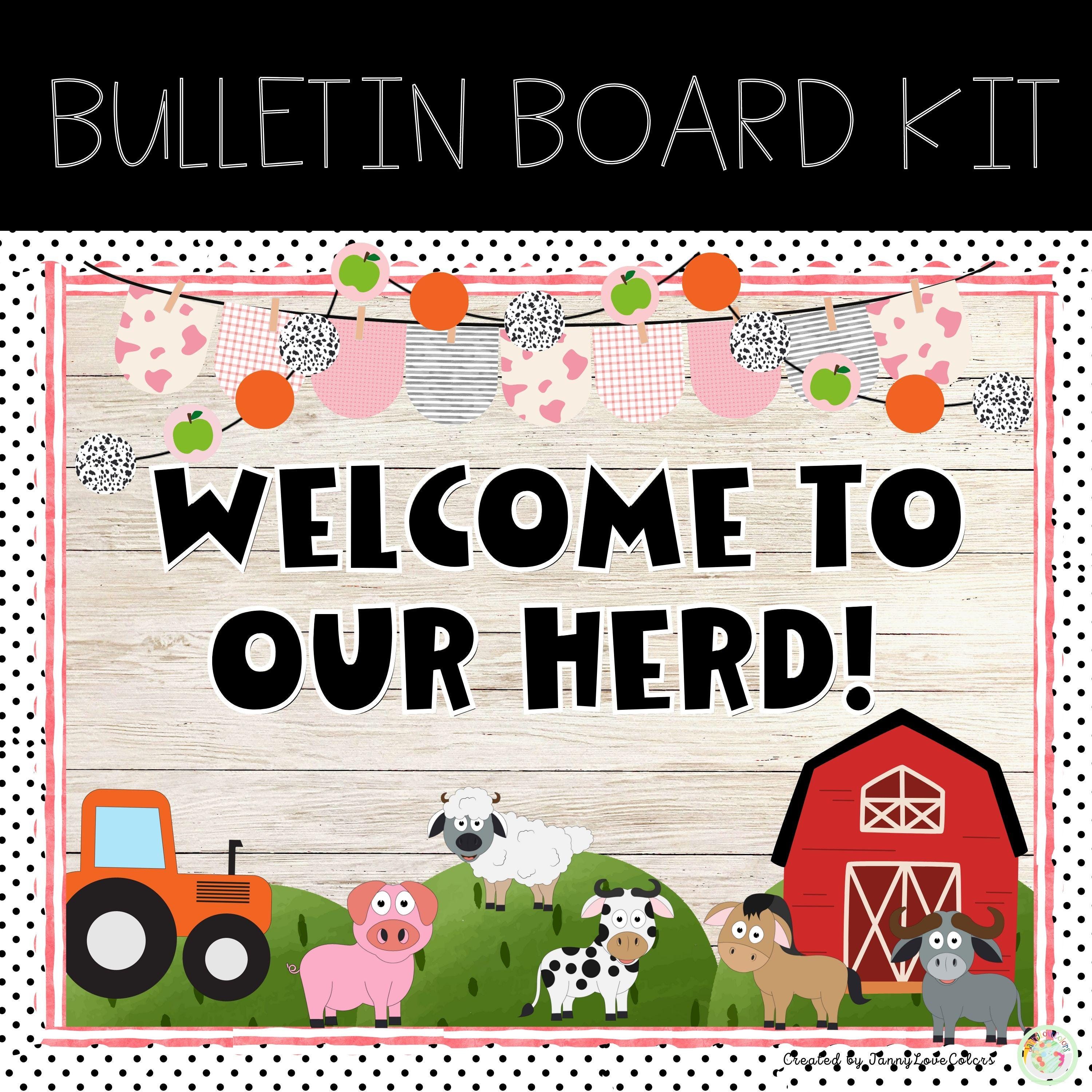 Farm Animals Bulletin Board Kit: Kindergarten Classroom Decor (digital ...