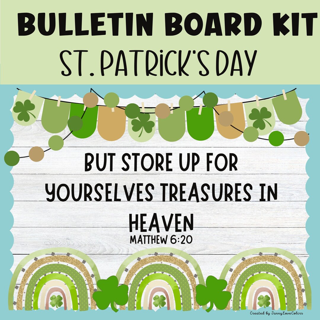 St. Patrick's Day Bulletin Board Kit: Christian Decor (digital Download ...