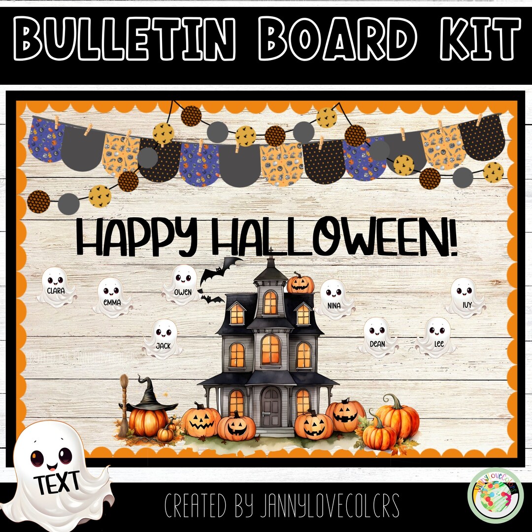 Halloween, Spooky House, Bulletin Board Kit, October, Classroom Decor ...