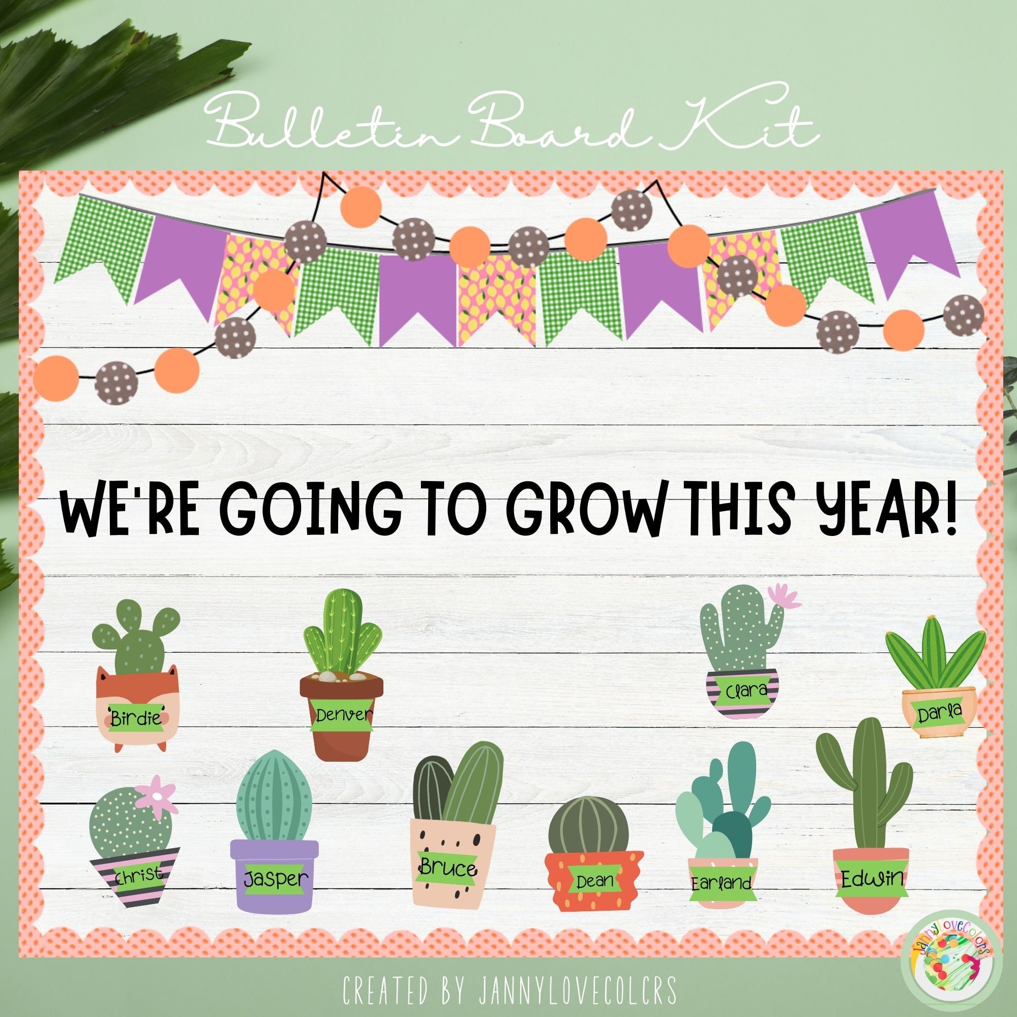 Cactus Bulletin Board Kit Door Decor Back to School Classroom Decor ...