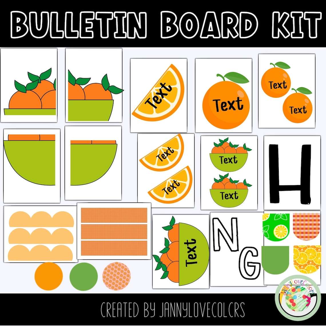 Orange Summer Bulletin Board Kit: Classroom Decor (digital Download) - Etsy