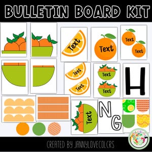 Orange Bulletin Board Kit | Summer Bulletin Boards Digital | May ...