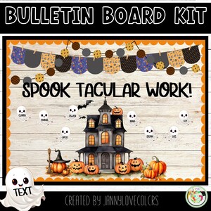 Halloween, Spooky House, Bulletin Board Kit, October, Classroom Decor ...
