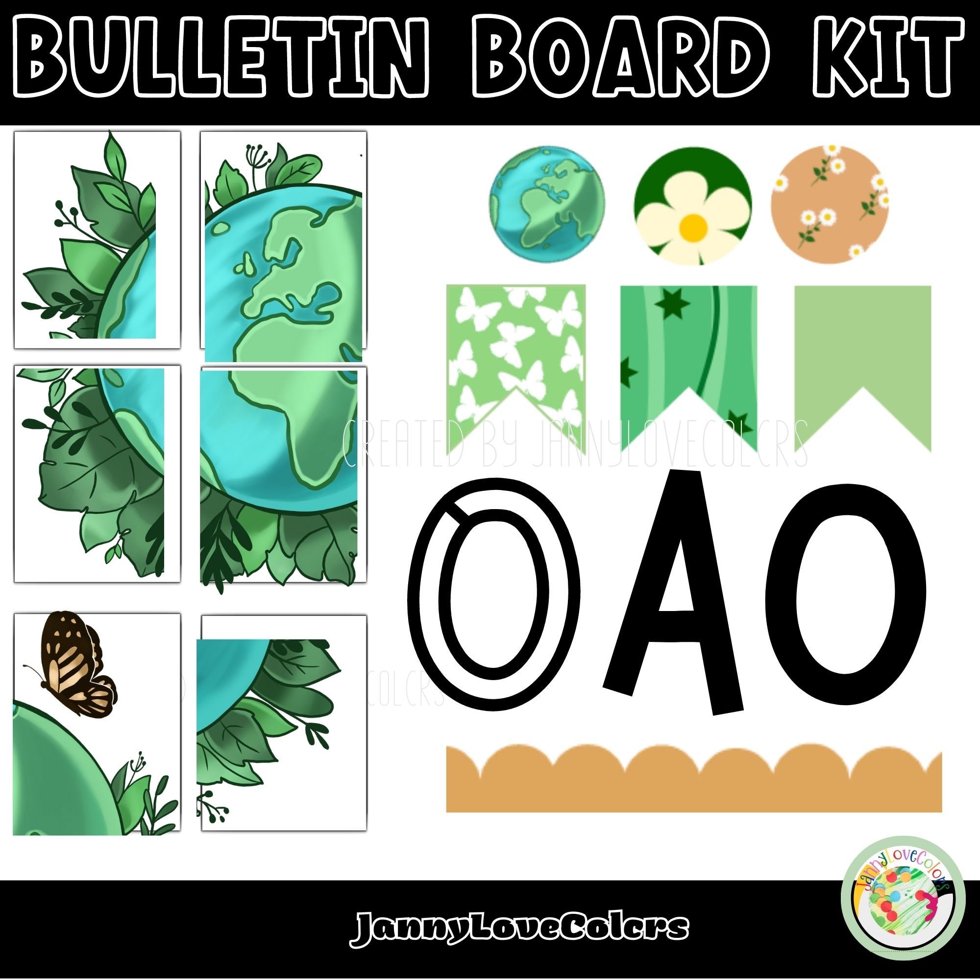 Earth Day World Bulletin Board, Door Decor, March April Spring ...