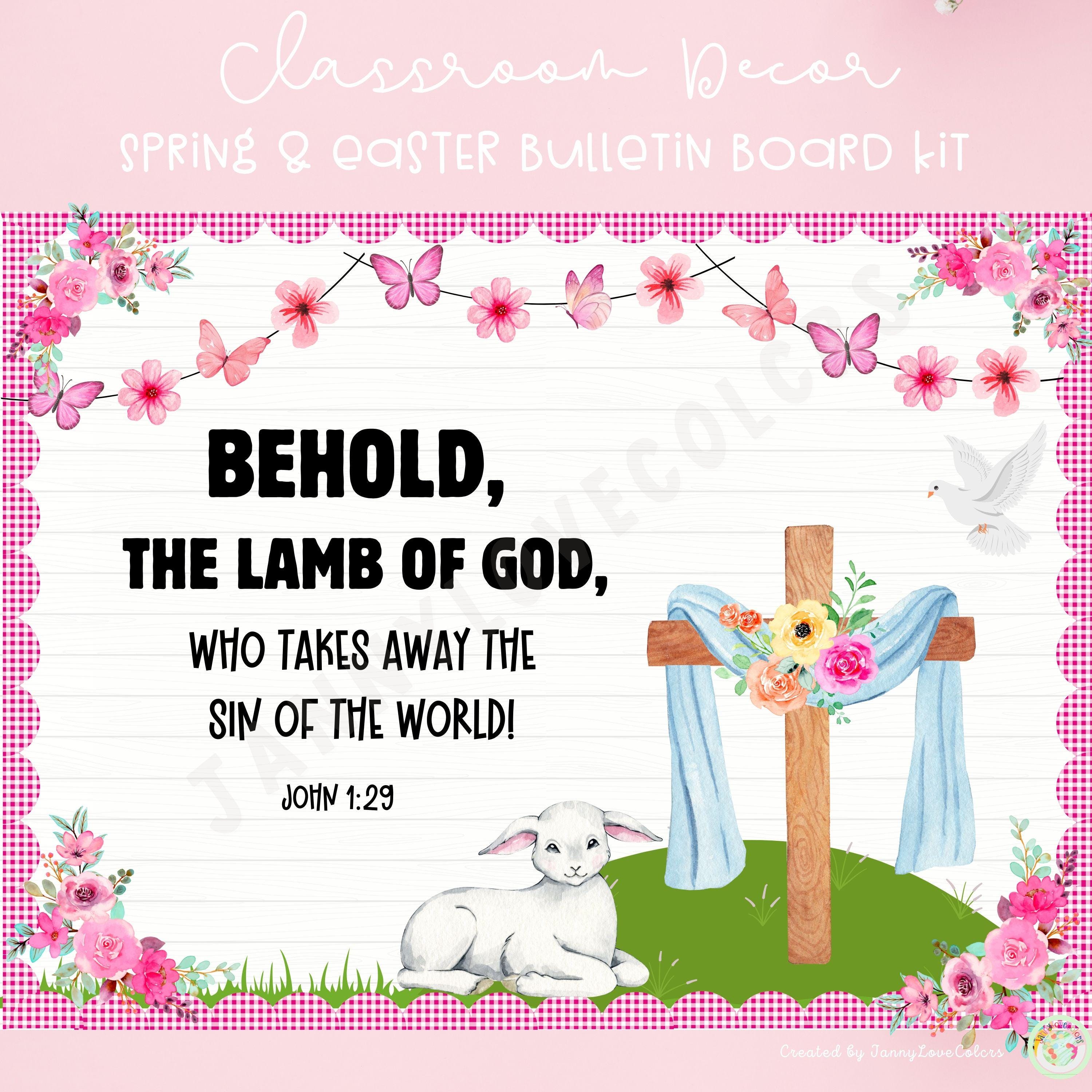 Christian Easter Bulletin Board Kit Religious Christian Classroom Decor ...