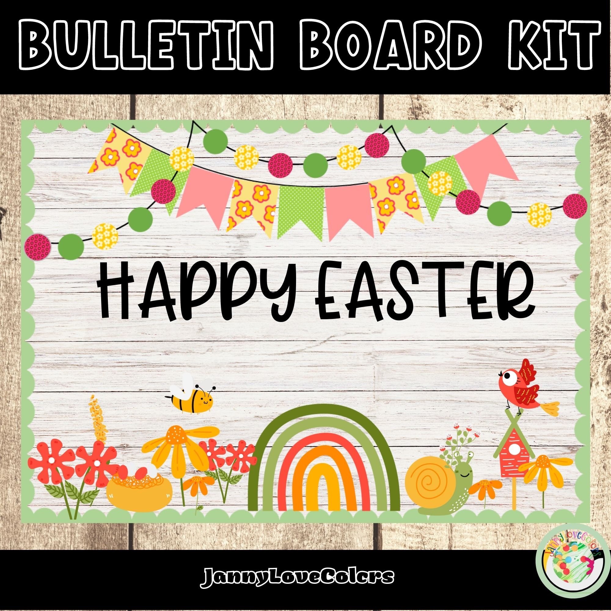 Hello Spring, Spring Bulletin Board Kit ,door Decor Rainbow Theme ...