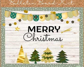 Christmas Tree Bulletin Board Kit: Holiday Classroom Decor (digital ...