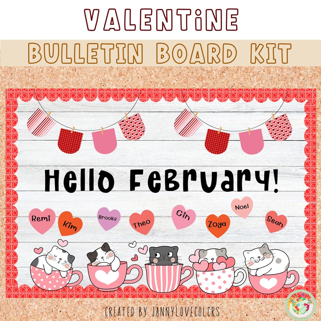 February Bulletin Board | Valentine Bulletin Board Kit | Valentine's ...