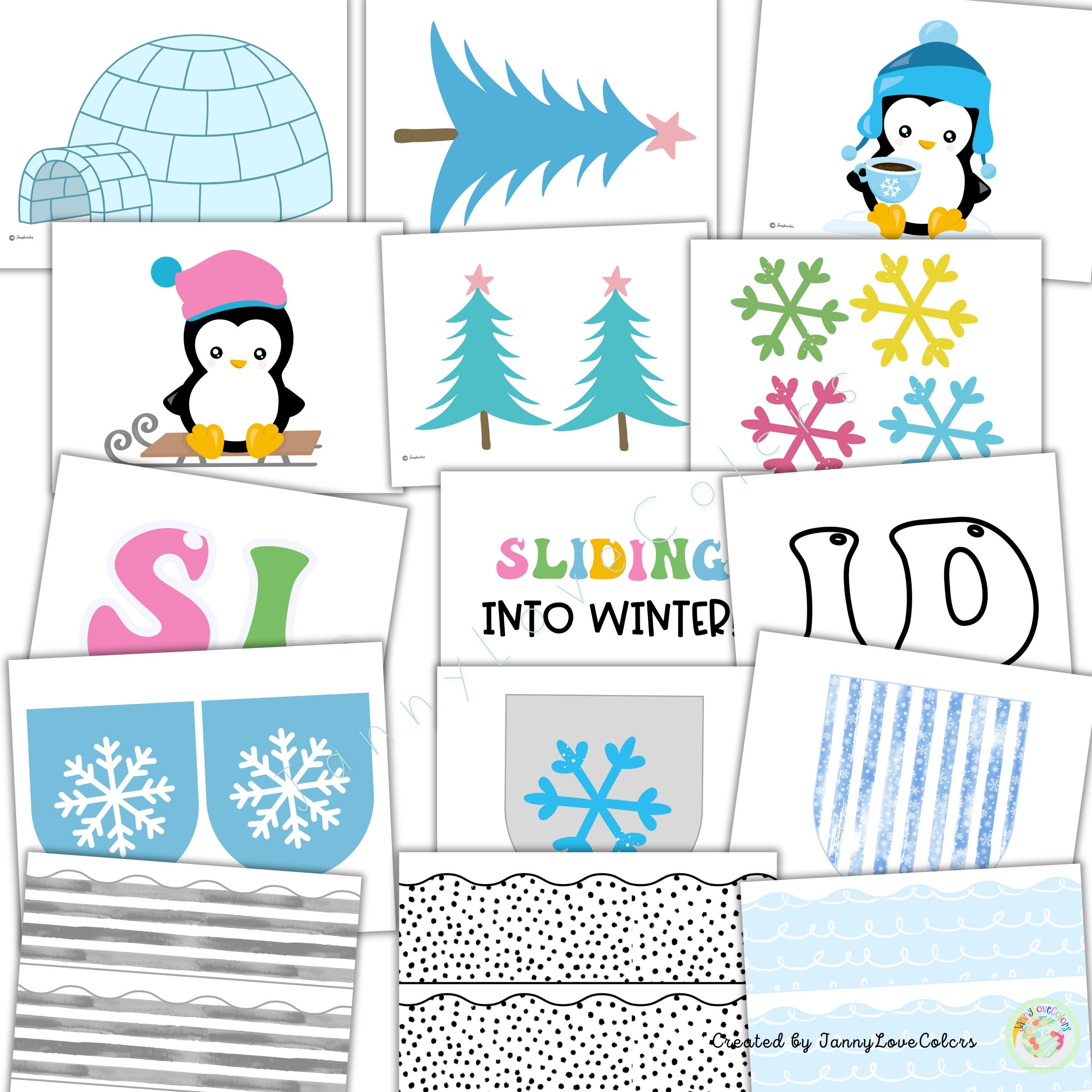 Winter Penguins Bulletin Board Kit: New Year Classroom Decor (PDF) - Etsy