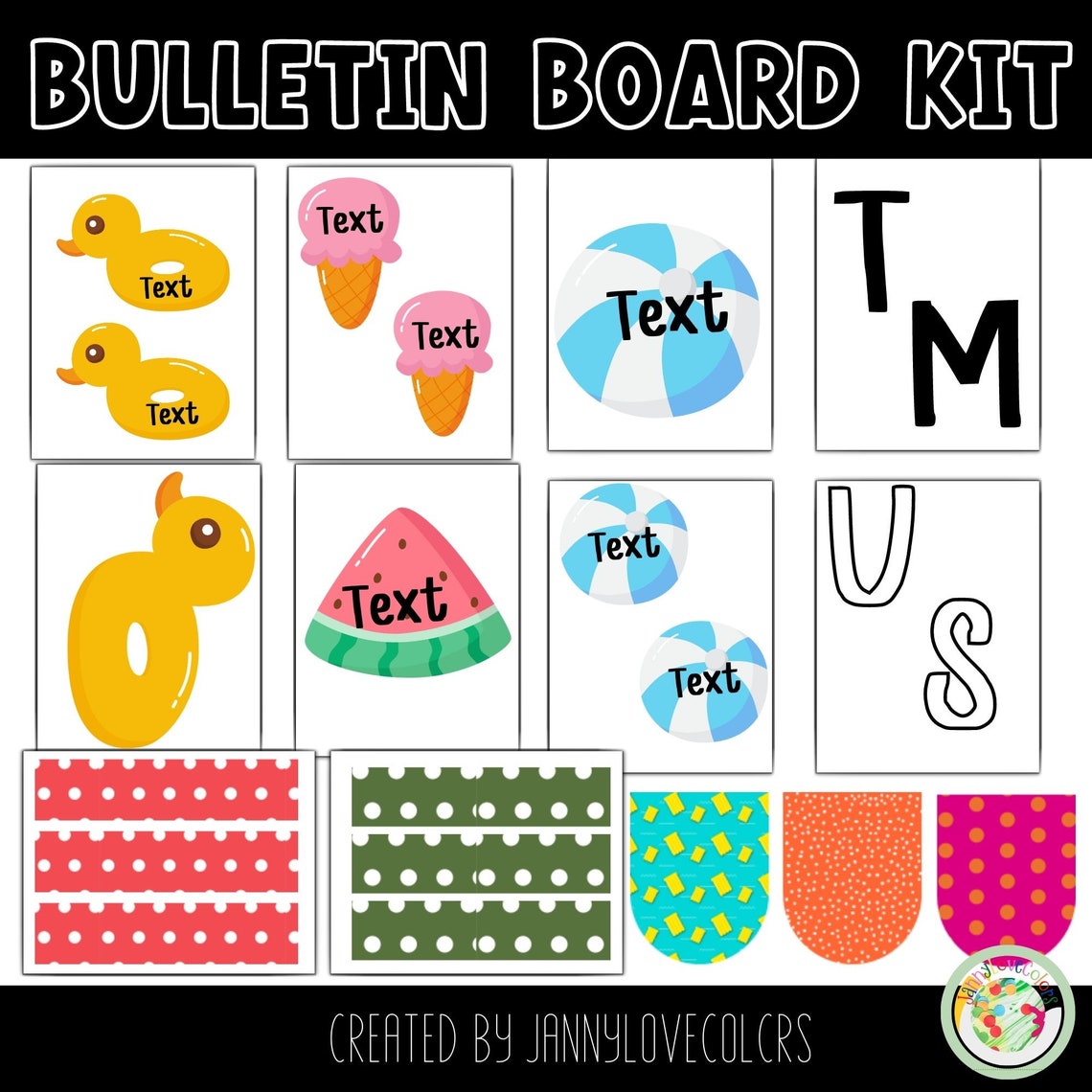 Floating Into Summer Bulletin Board Kit Door Decor Editable - Etsy