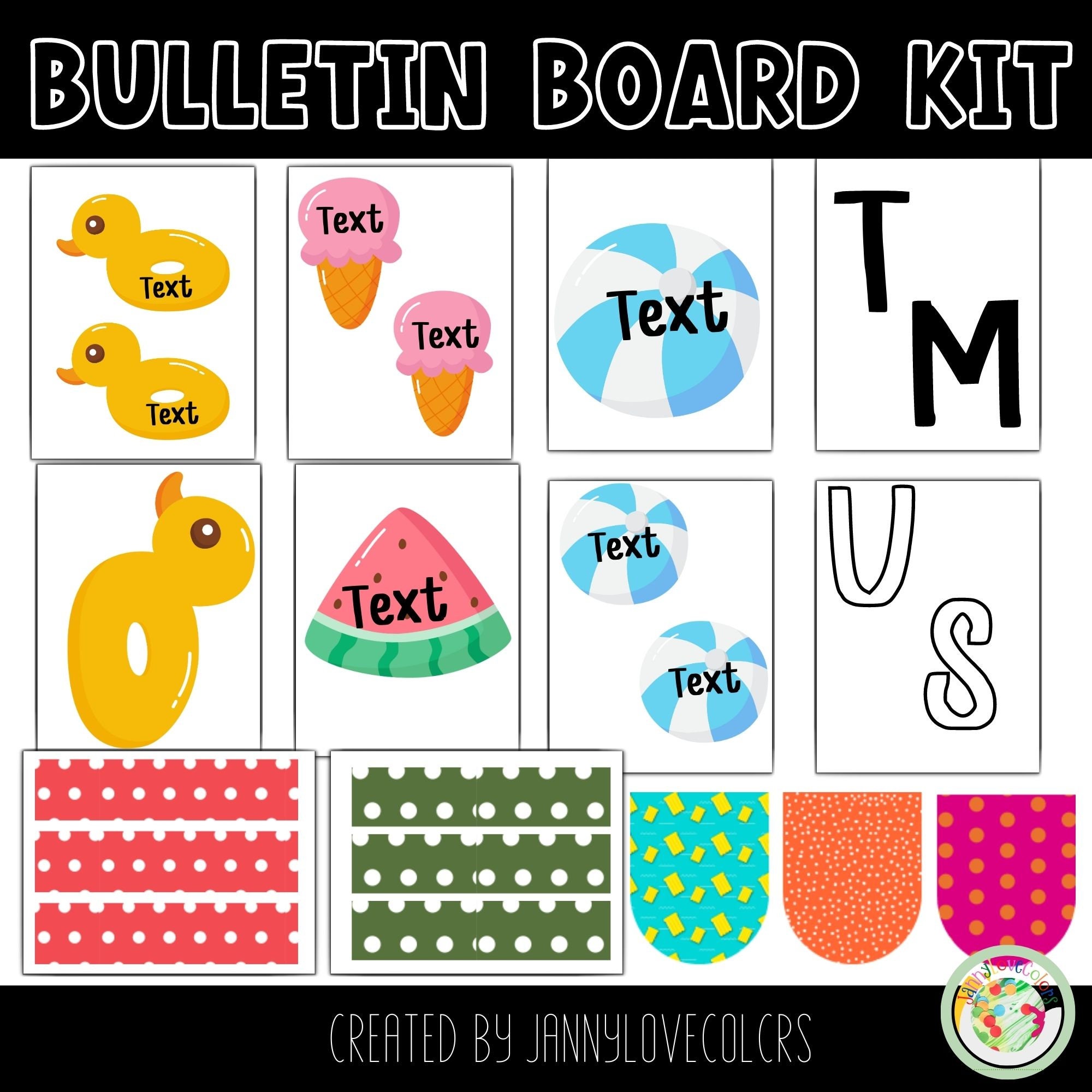 Floating Into Summer Bulletin Board Kit Door Decor Editable - Etsy