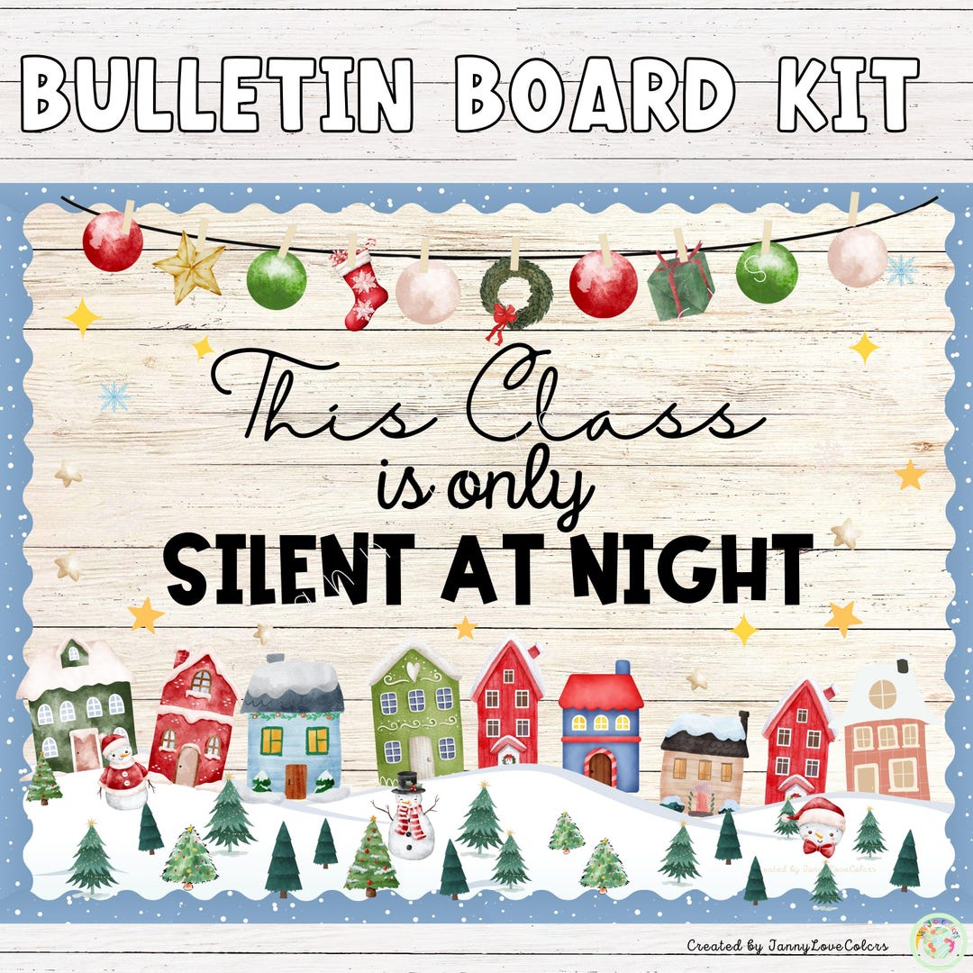 Christmas Village - Christmas - December Bulletin Board Kit, Snowman ...