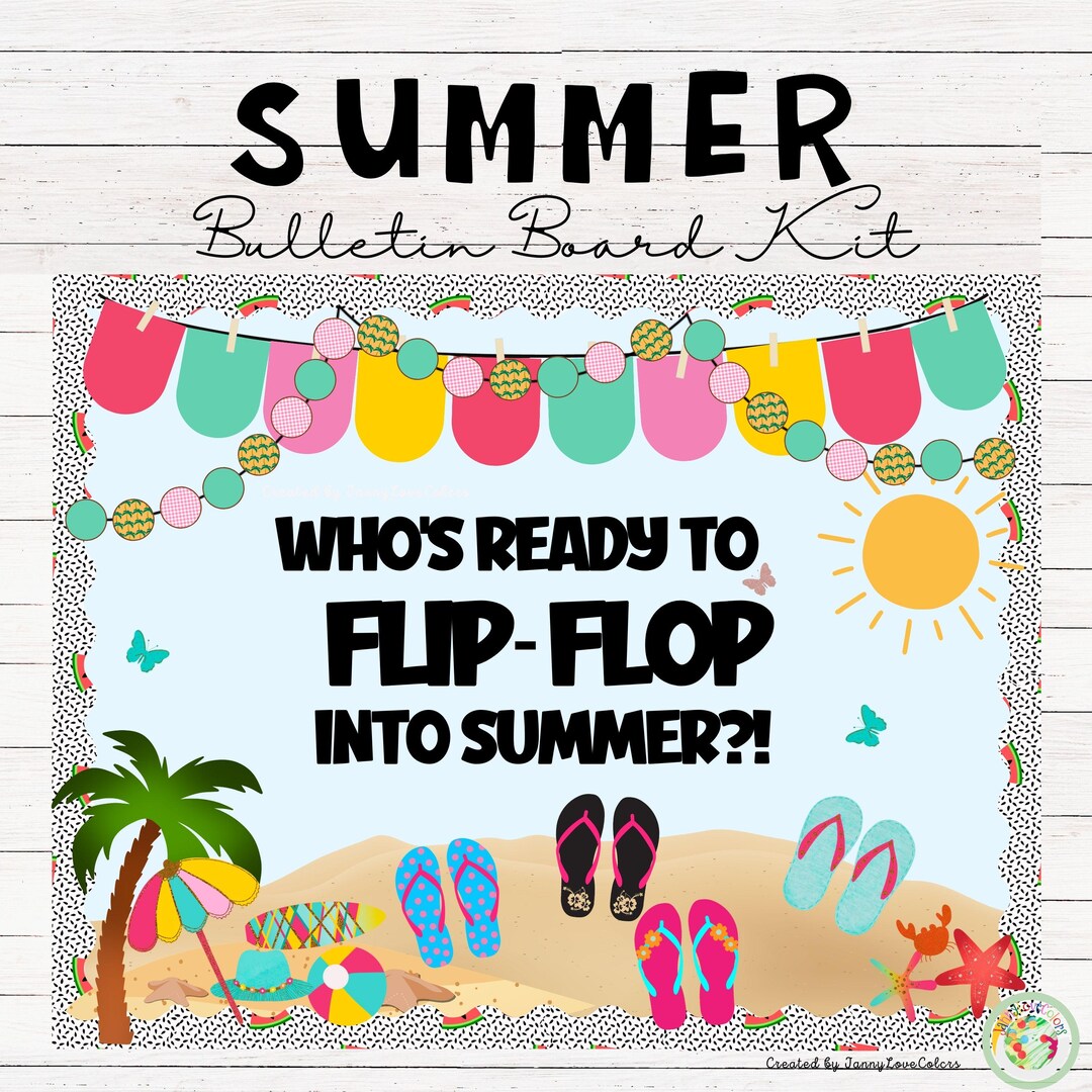 Summer Flip Flop Bulletin Board | Summer Decor | End of Year Bulletin ...