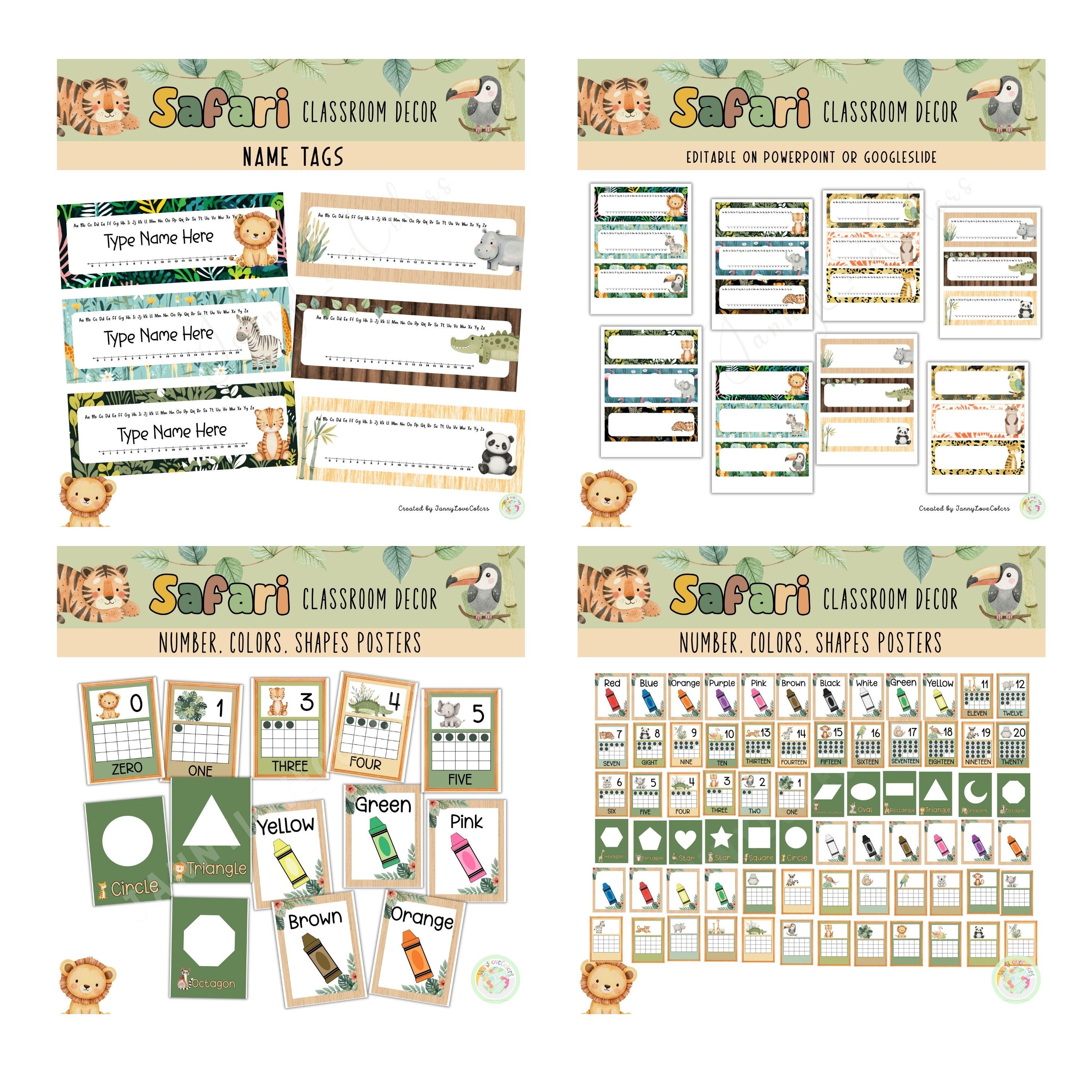 Safari Classroom Decor Bundle: Neutral Animal Theme (digital Download ...