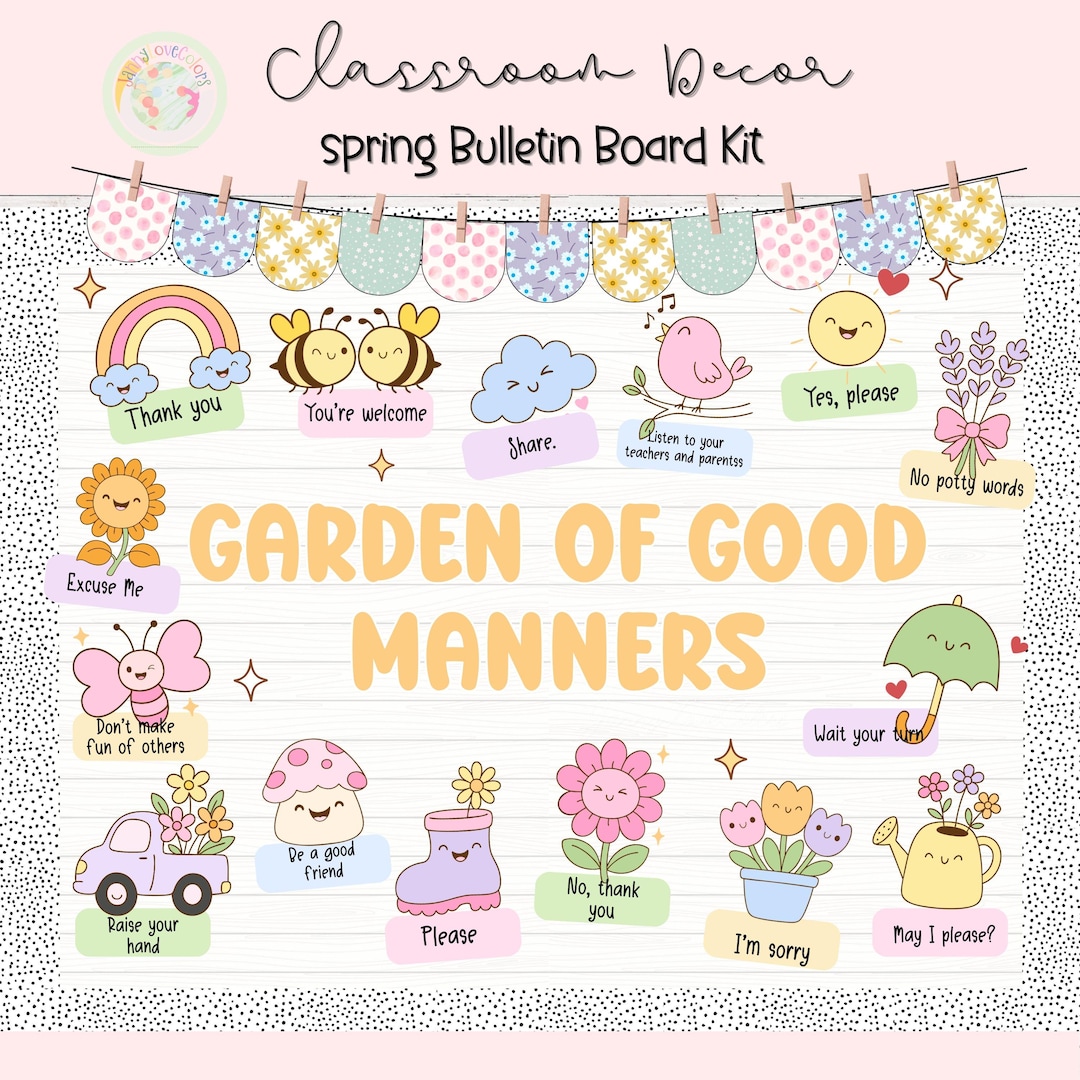 Spring Garden of Good Manners Bulletin Board Kit | Kindness & Classroom ...