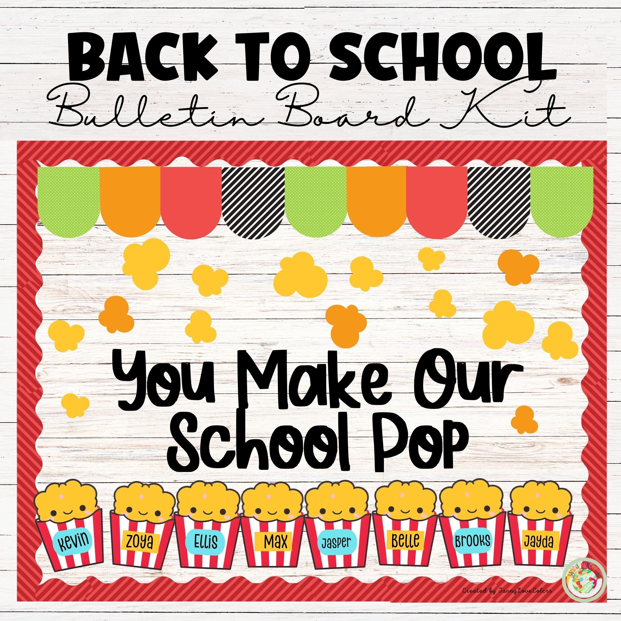 Back to School Popcorn Bulletin Board, Door Decor or Poster - Etsy