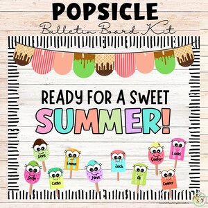 Summer Bulletin Bulletin Board | Summer Popsicle Door Decor | Popsicle ...