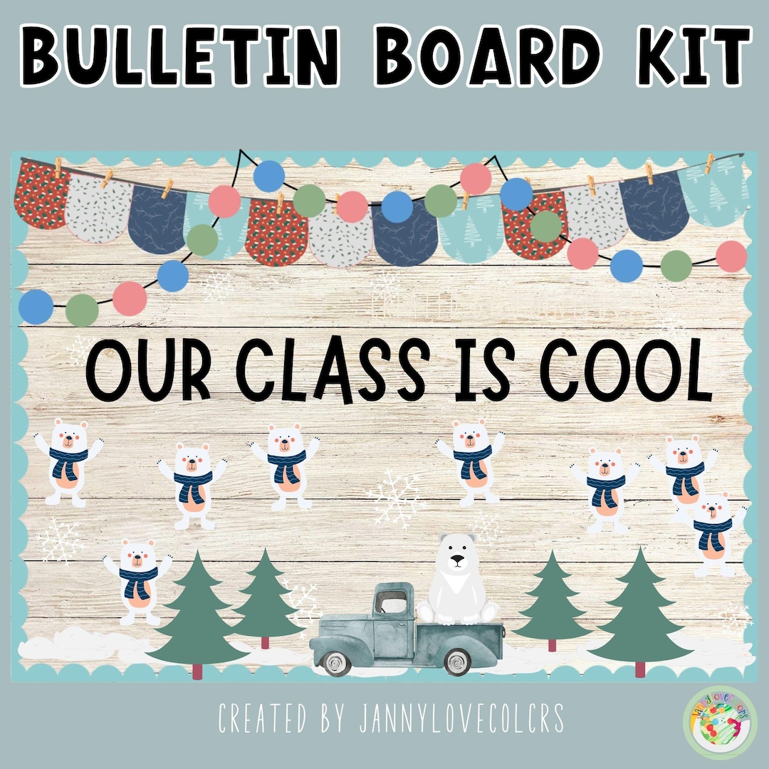Winter Bulletin Board Kit, Classroom Decor Polar Bear Bulletin Board ...