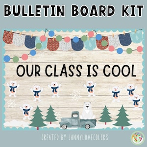 Winter Bulletin Board Kit, Classroom Decor Polar Bear Bulletin Board ...