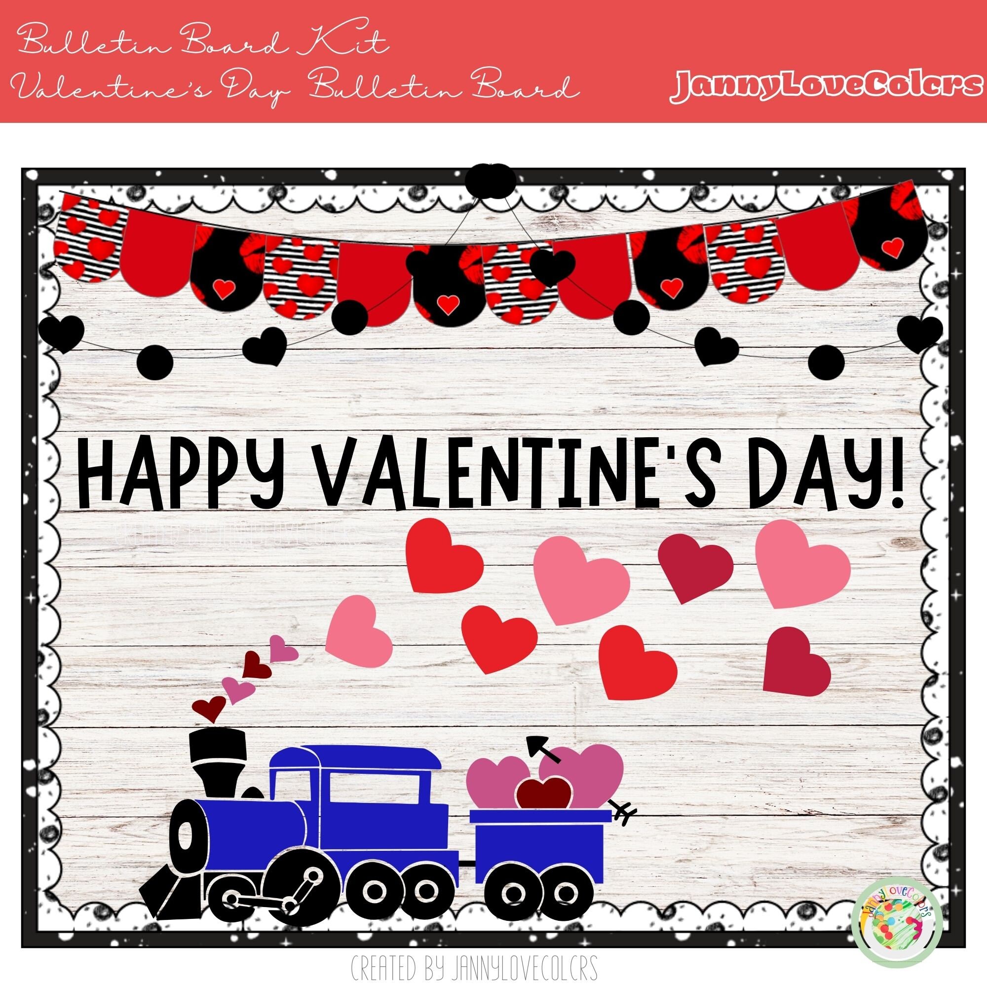 February Bulletin Board Kit Classroom Decor Valentine's Day Bulletin ...