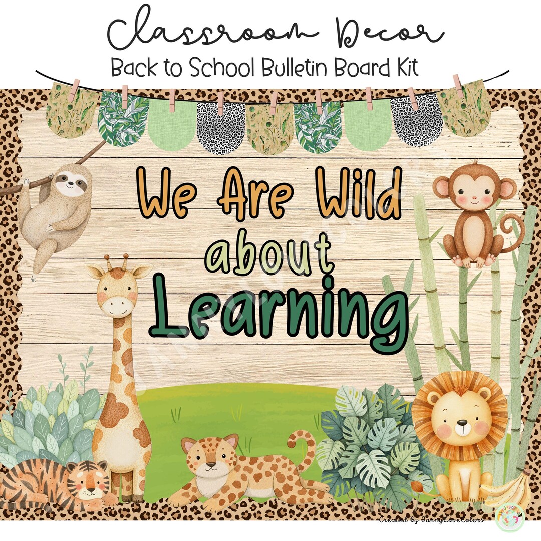 Jungle Safari Bulletin Board Kit: Classroom Decor (editable, Digital ...