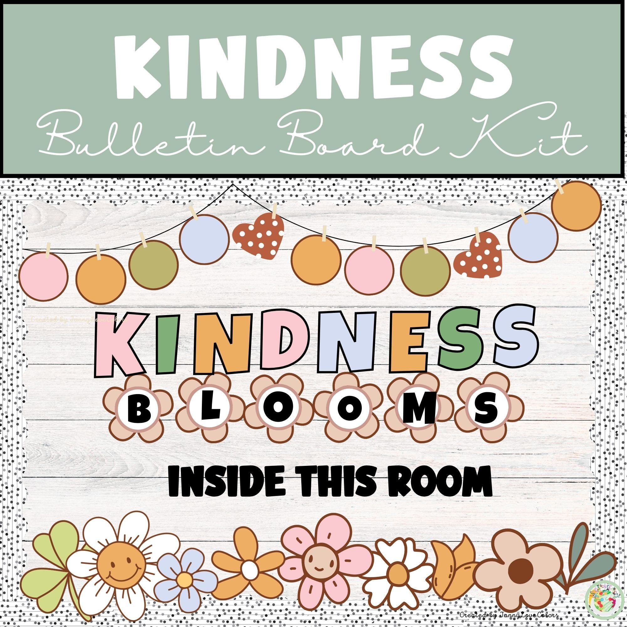 Plant Kindness, Spring Bulletin Board Kit or Door Decor Digital ...