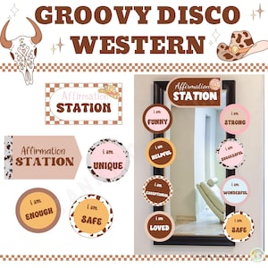 Groovy Disco Western Classroom Decor Bundle (editable PPT) - Etsy