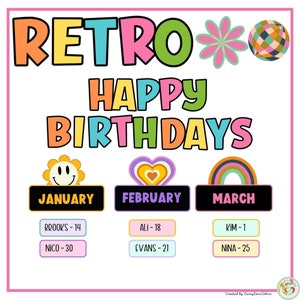 Retro Classroom Decor Bundle, Classroom Decor Kit, Printable Decor ...