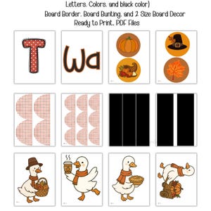 Goose Thanksgiving Bulletin Board Kit: Classroom Decor (digital ...