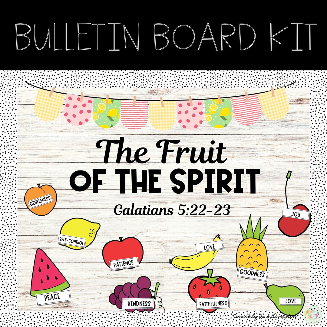 Fruit of the Spirit Bulletin Board Kit, Christian Bulletin Board Decor ...