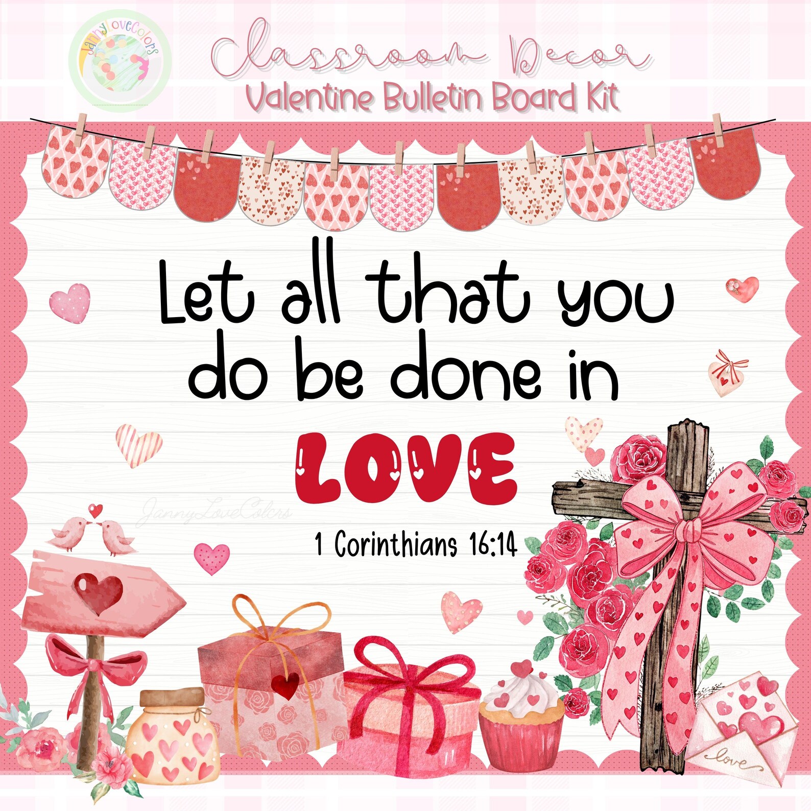 Christian Valentine Bulletin Board | February Bible Verse Christian ...