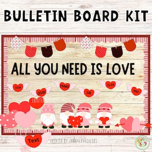 Gnomes Valentine Day Bulletin Board Set February Boards Classroom Decor ...