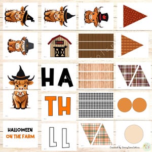 Halloween Bulletin Board Fall Bulletin Board Kit Highland Cow October ...