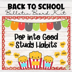 Back to School Popcorn Bulletin Board, Door Decor or Poster - Etsy
