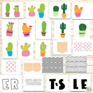 Cactus Bulletin Board Kit: Let's Grow Together Classroom Decor (digital ...