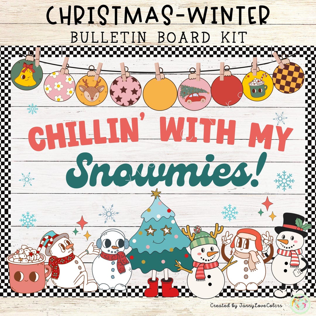 Christmas Winter Snowman | Christmas Bulletin Board Kit | Door Decor ...