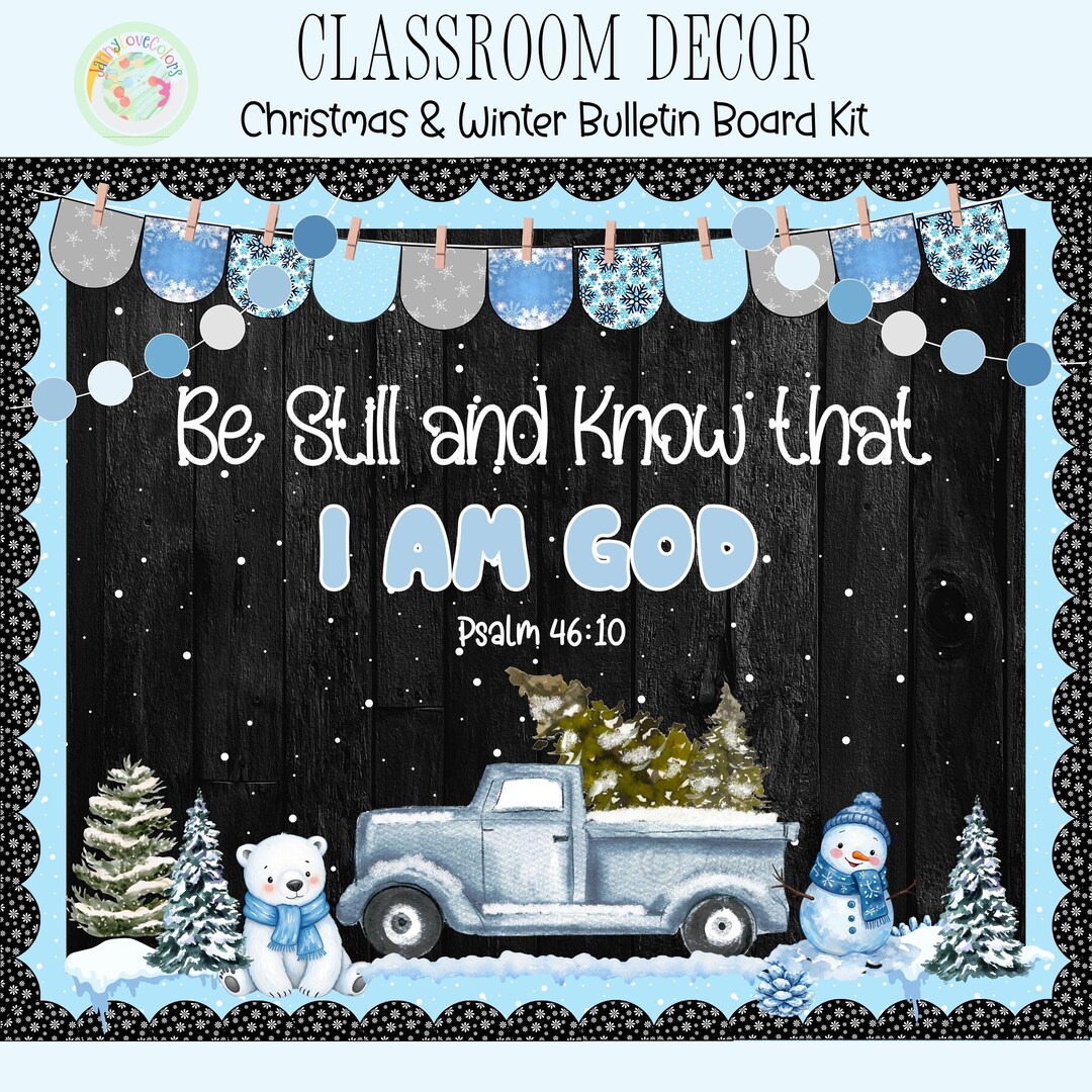 Christian Winter Bulletin Board Kit | Bible Verse Classroom Decor ...
