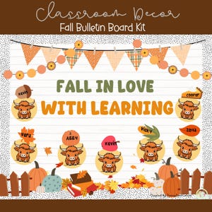 Highland Cow Fall Bulletin Board Kit: Autumn Classroom Decor (PDF Files ...