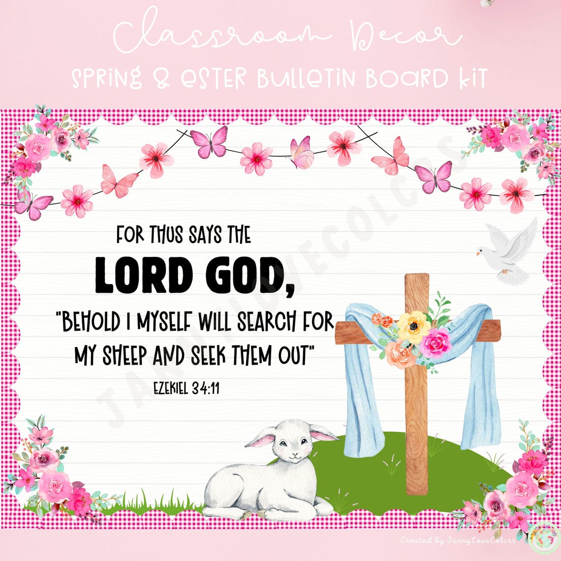 Christian Easter Bulletin Board Kit Religious Christian Classroom Decor ...