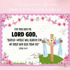 Christian Easter Bulletin Board Kit Religious Christian Classroom Decor ...