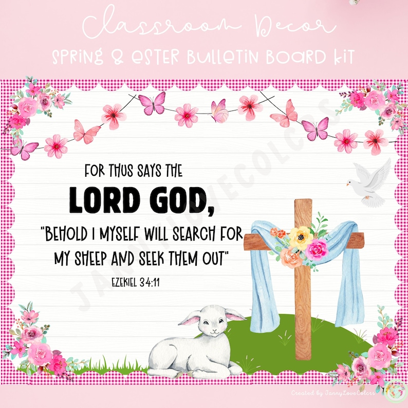 Christian Easter Bulletin Board Kit Religious Christian Classroom Decor ...