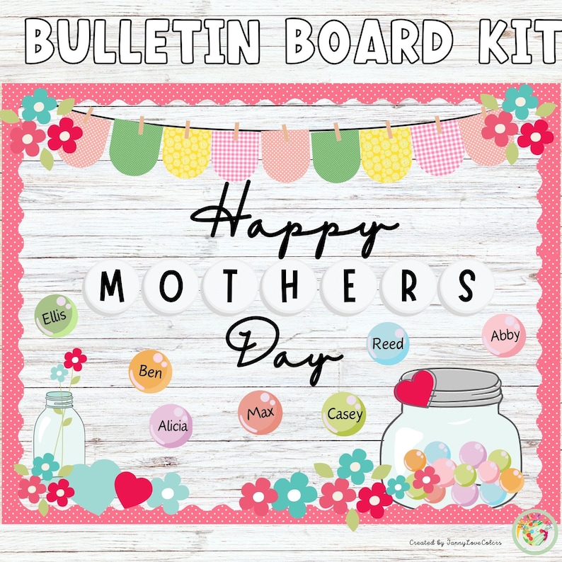 Mother's Day Bulletin Board Kit Door Decor Classroom Decor Editable - Etsy