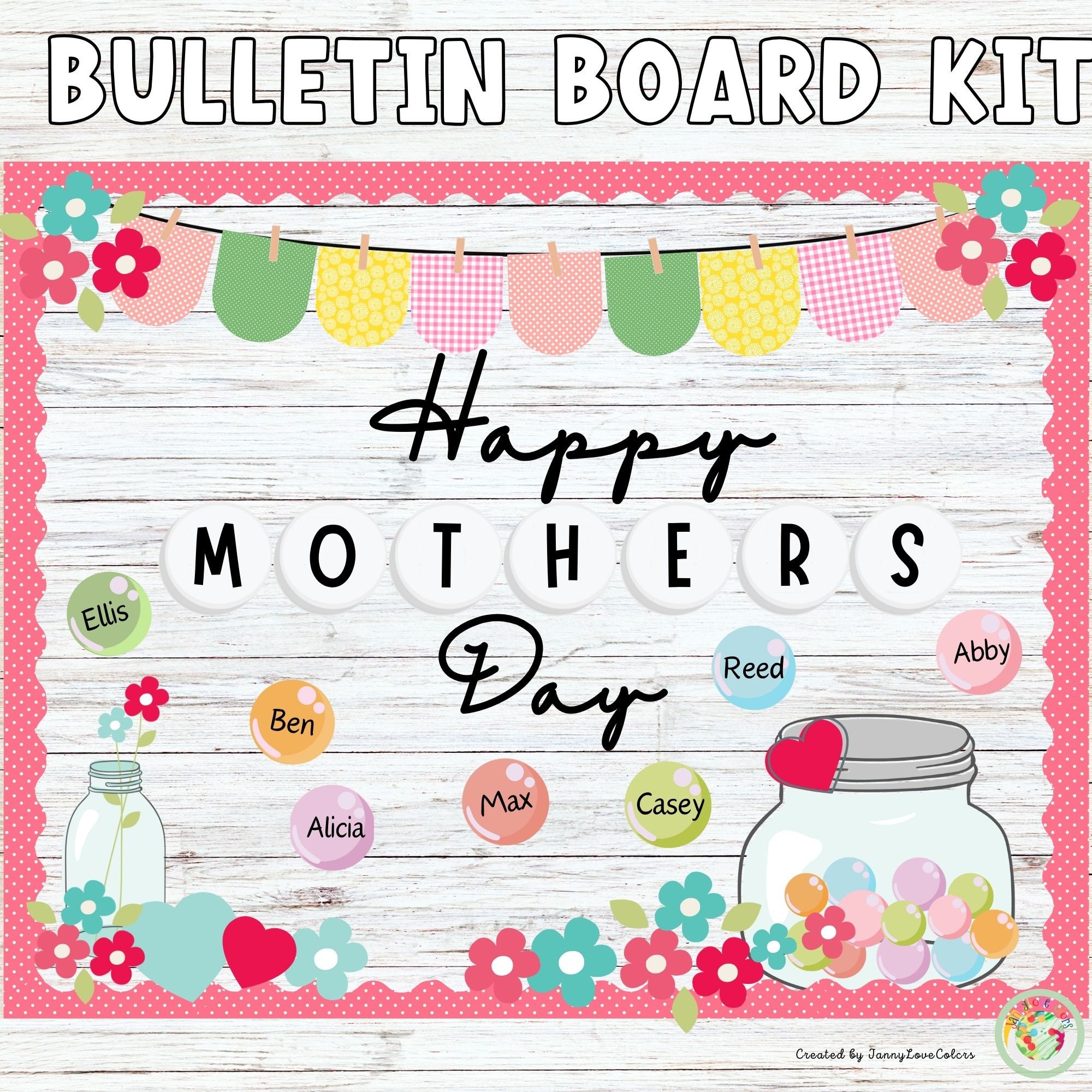 Mother's Day Bulletin Board Kit Door Decor Classroom Decor Editable - Etsy