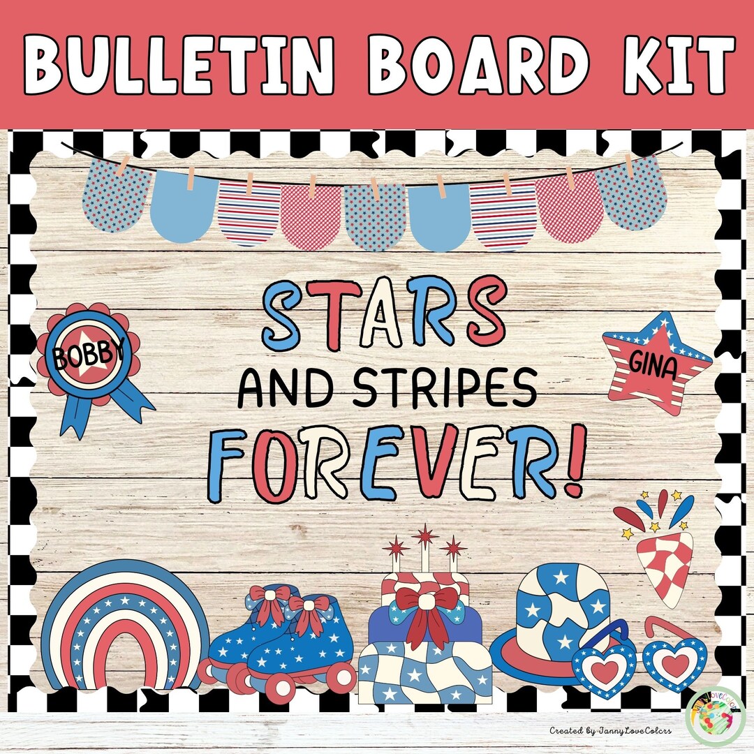 Patriotic Bulletin Board Decor: 4th of July Classroom Decorations (PDF ...